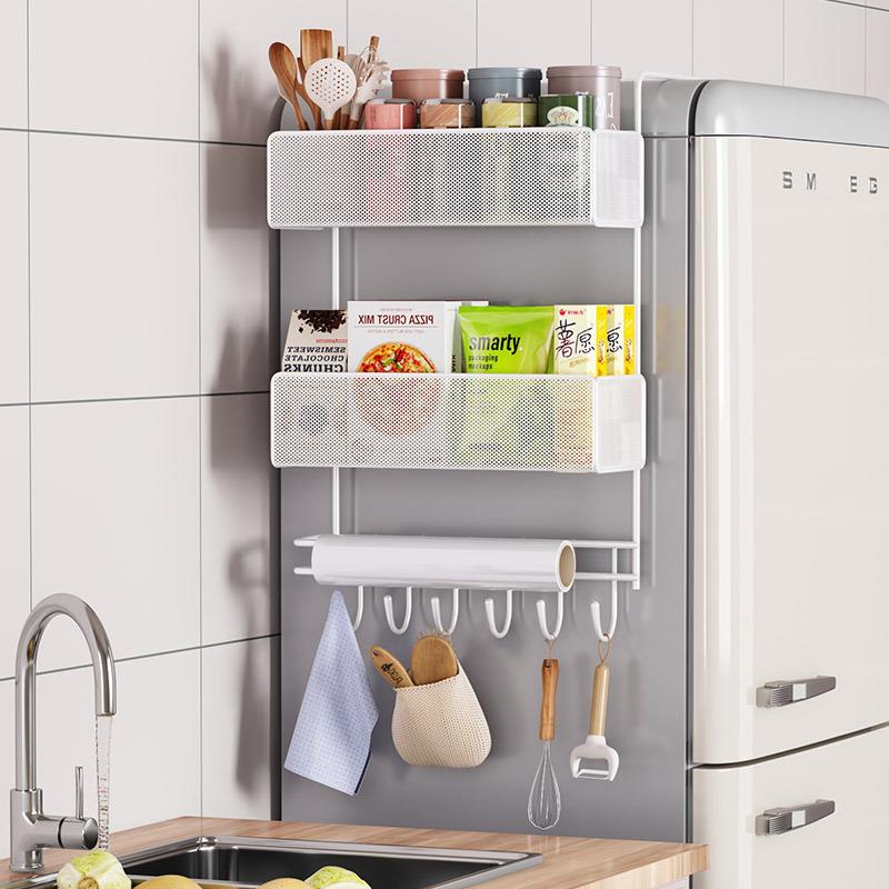 2 LAYER SIDE FRIDGE HANGING ORGANIZER RACK